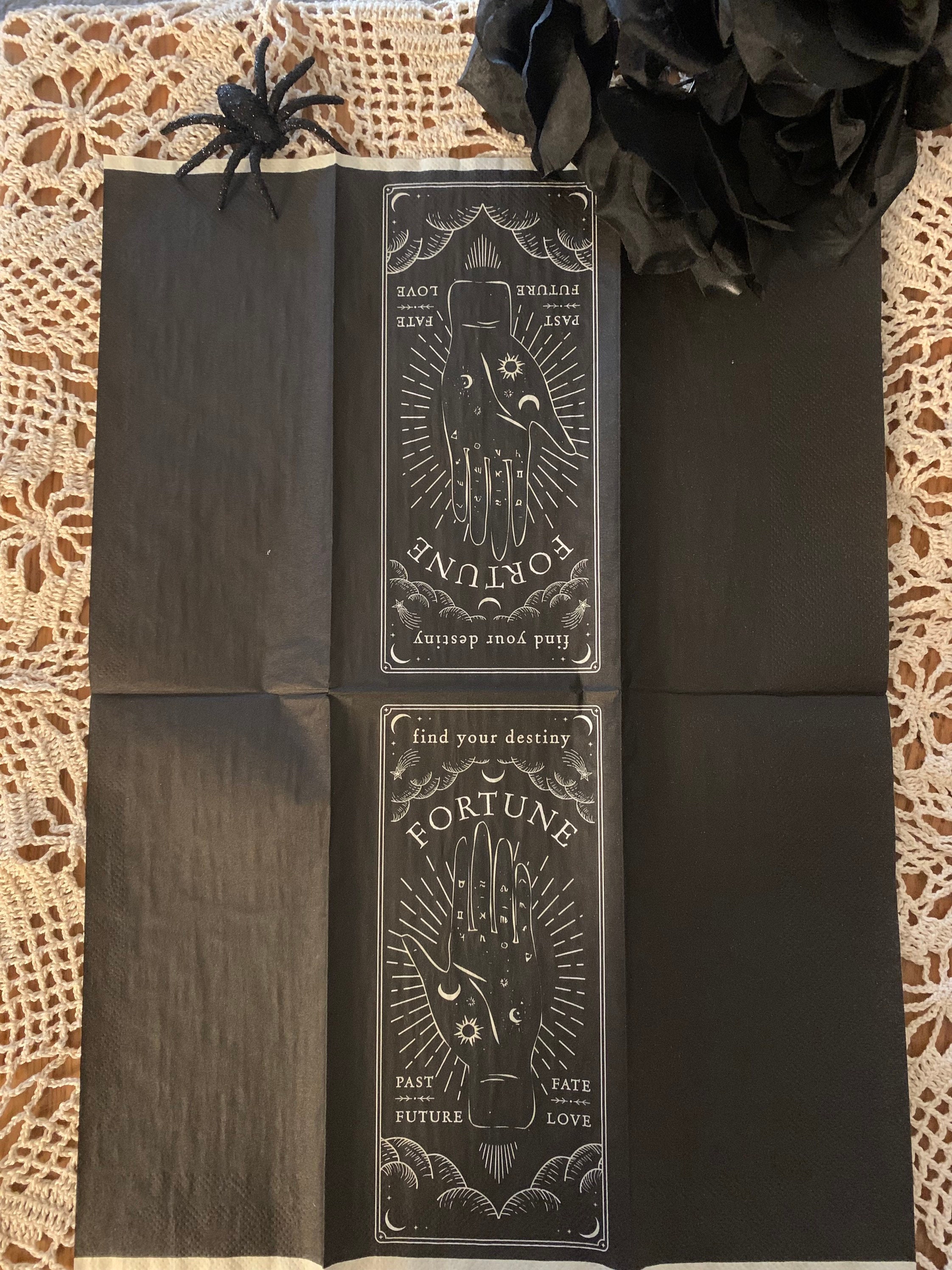 8 Halloween Vintage Style Napkins Decoupage Fortune Skulls Wicked Witch ...