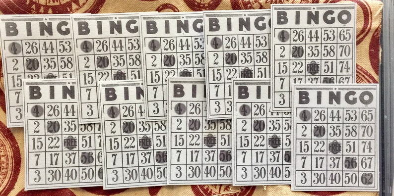 15 Vintage Bingo Cards Tags Pockets / Envelopes Tuck Spots - Etsy