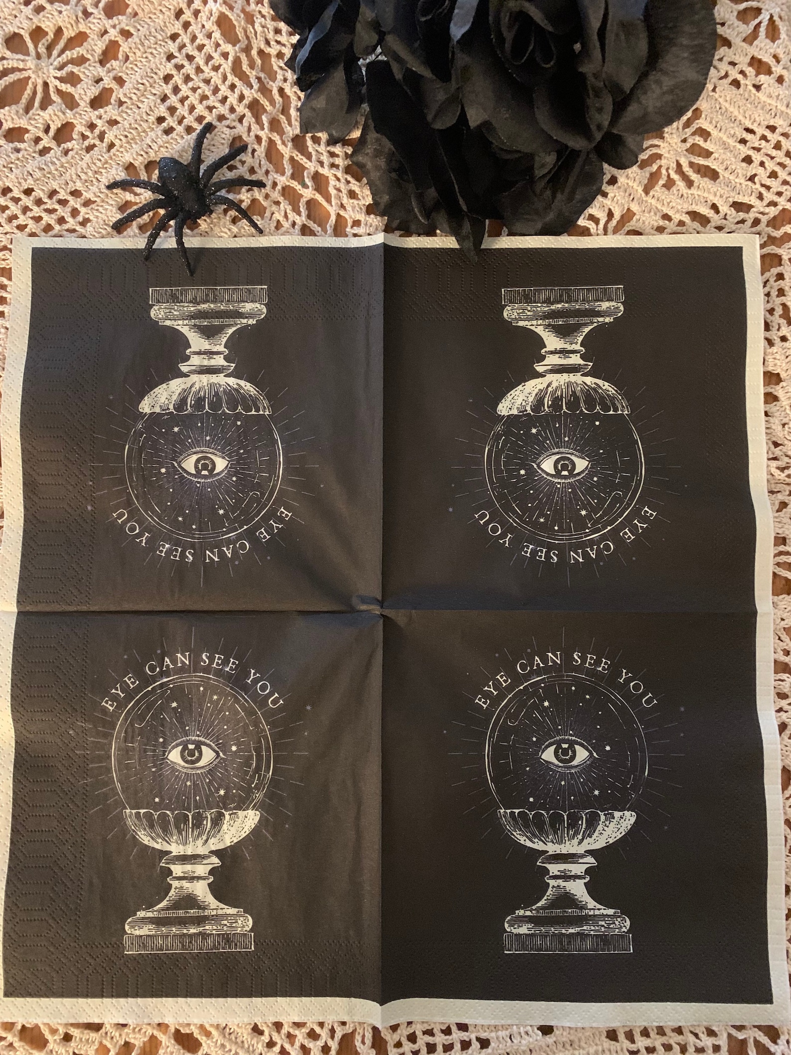 8 Halloween Vintage Style Napkins Decoupage Fortune Skulls Wicked Witch ...