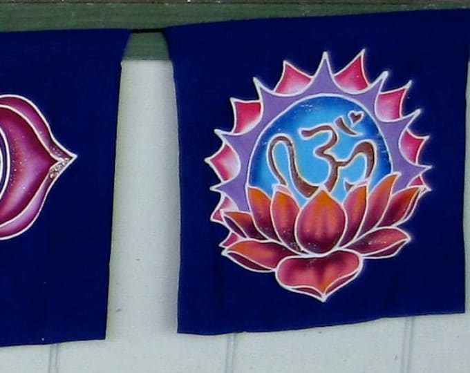 Chakra Handpainted Batik Prayer Flag Tapestry - Etsy