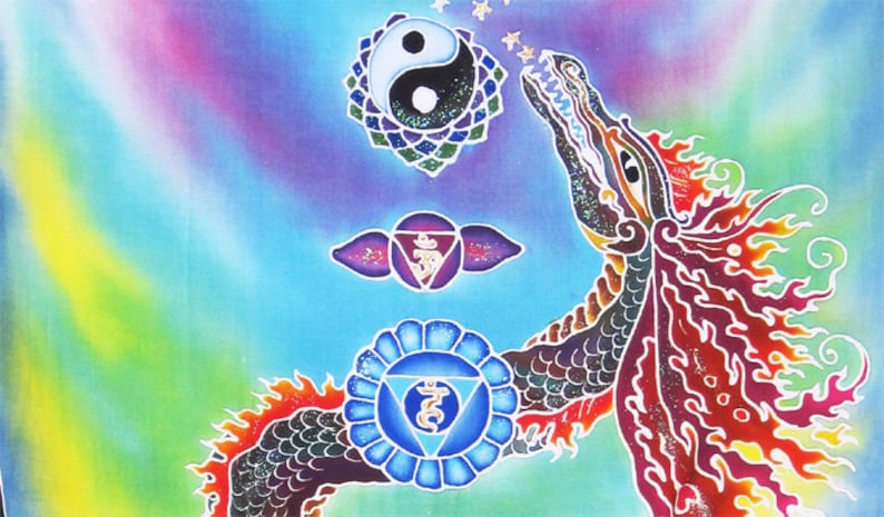 Chakra Dragon Batik Banner Tapestry - Etsy