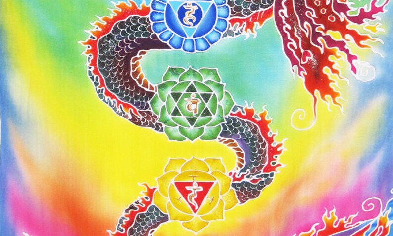 Chakra Dragon Batik Banner Tapestry - Etsy