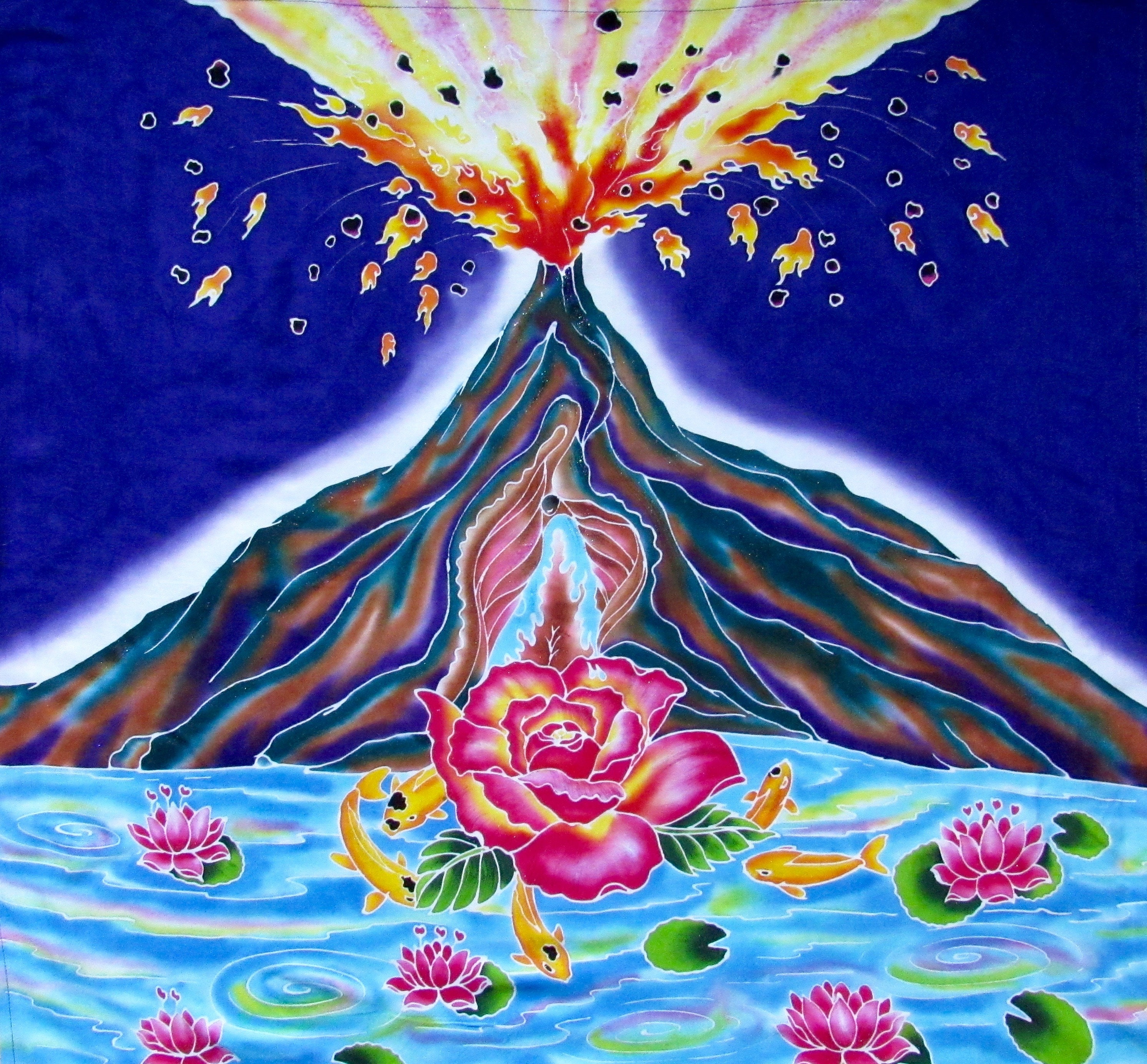 Volcano Rose Aloha Goddess Home Decal Wall Hanging and Scarg or ...