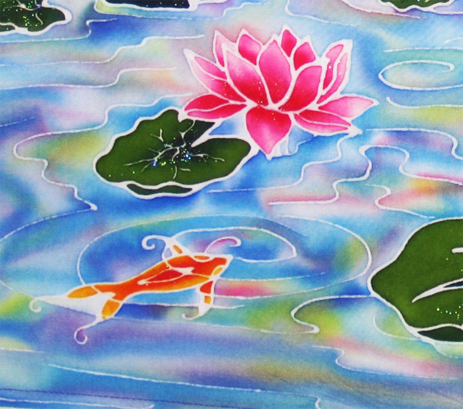 Dragonfly Lotus Batik Banner Tapestry - Etsy