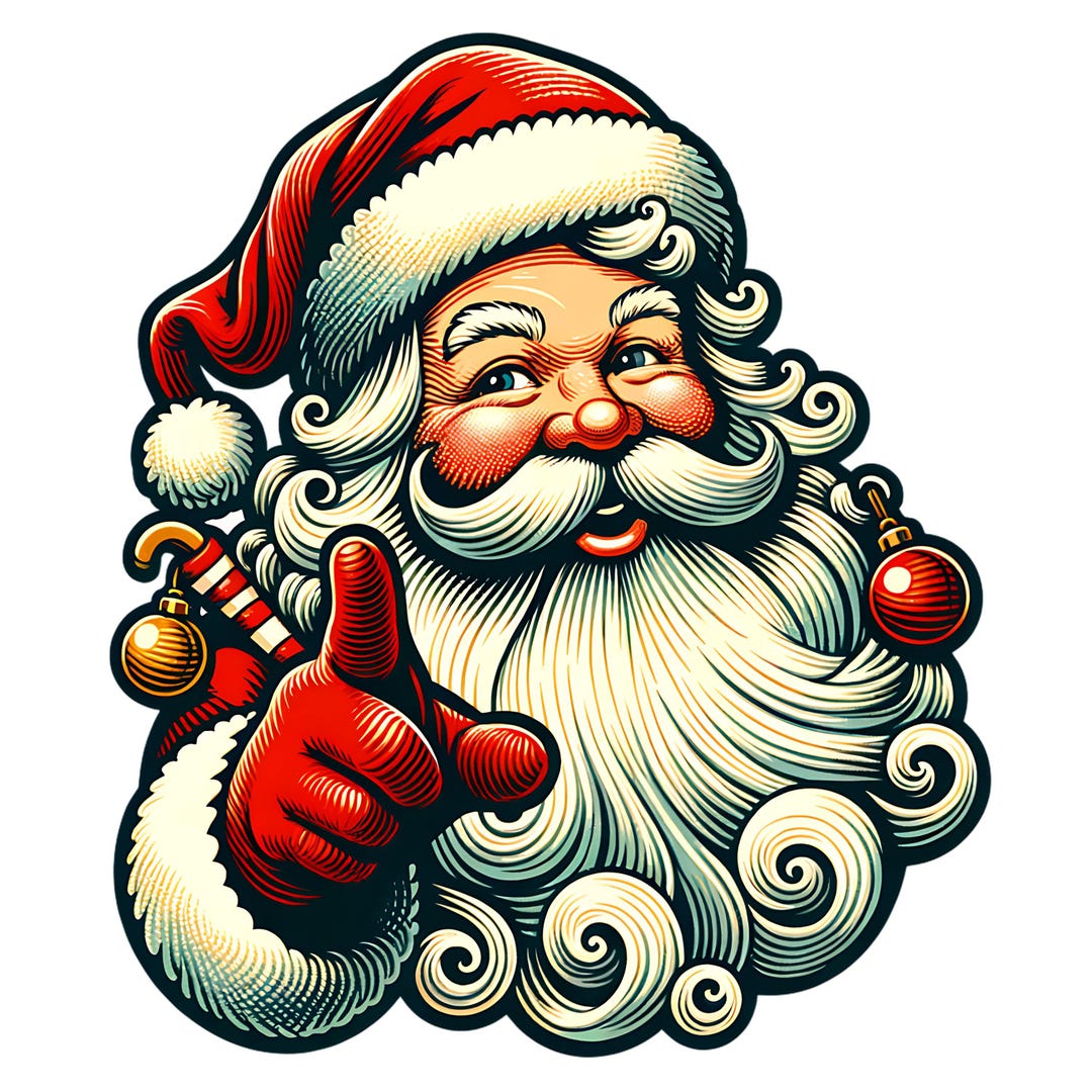 Santa Claus Clipart PNG SVG Instant Download for Sublimation Design PNG ...