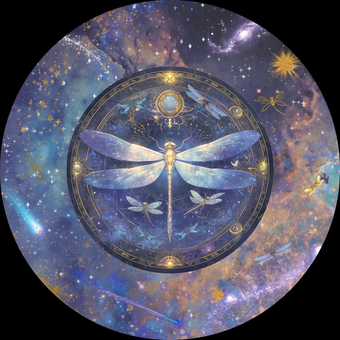 Wind Spinner Clip Art, Cosmic Dragonfly - Cosmic Background Digital ...
