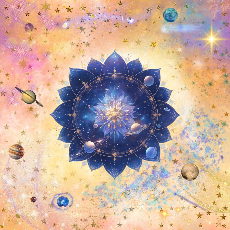 Wind Spinner Lotus Galaxy Clipart Bundle - Cosmic Designs for ...