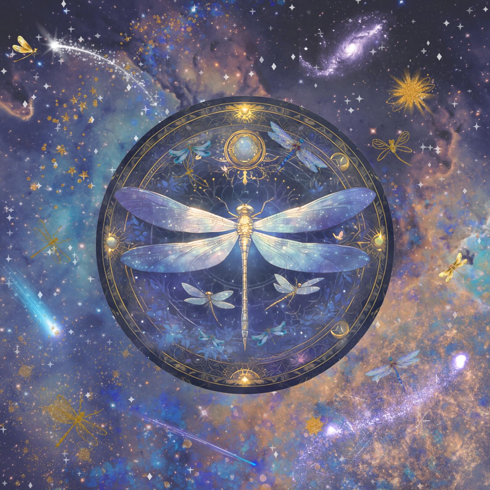 Wind Spinner Clip Art, Cosmic Dragonfly - Cosmic Background Digital ...