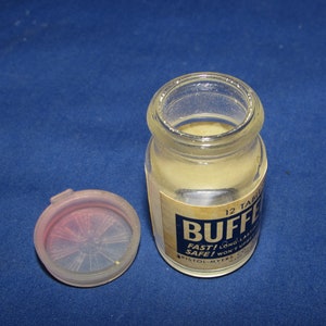 BUFFERIN 12 TABLET Small Bottle 1970s Vintage Medical Free Shipping - Etsy
