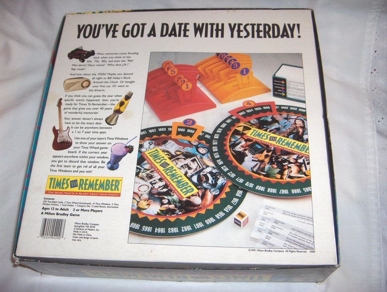 TIMES TO REMEMBER Game 1991 Milton Bradley Vintage Etsy times-to-remember-game-1991-milton-bradley-vintage-etsy