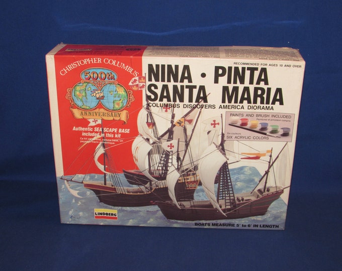 LINDBERG MODEL Nina Pinta and Santa Maria Kit 1991 Diorama - Etsy