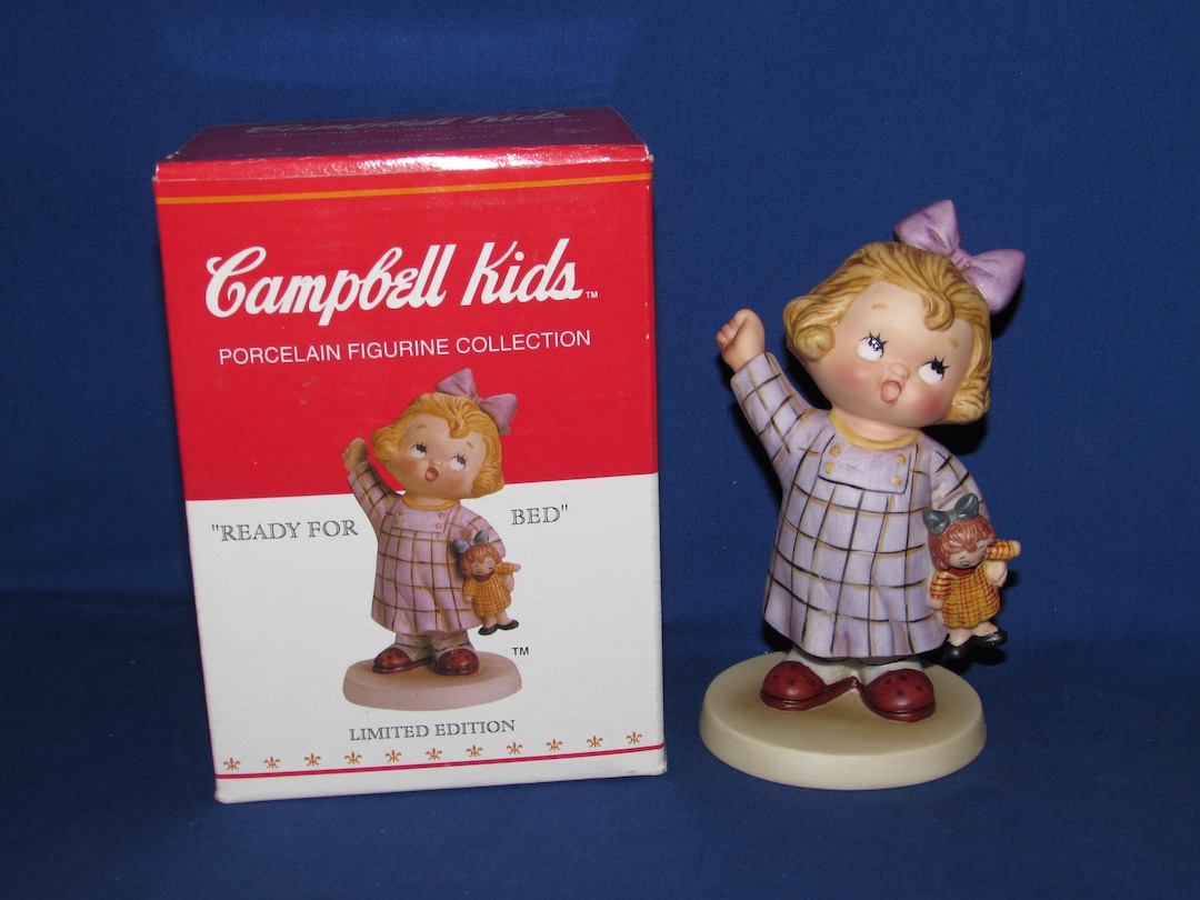 CAMPBELL KIDS FIGURINE 1999 Leeber Limited Edition "ready for Bed" Free ...