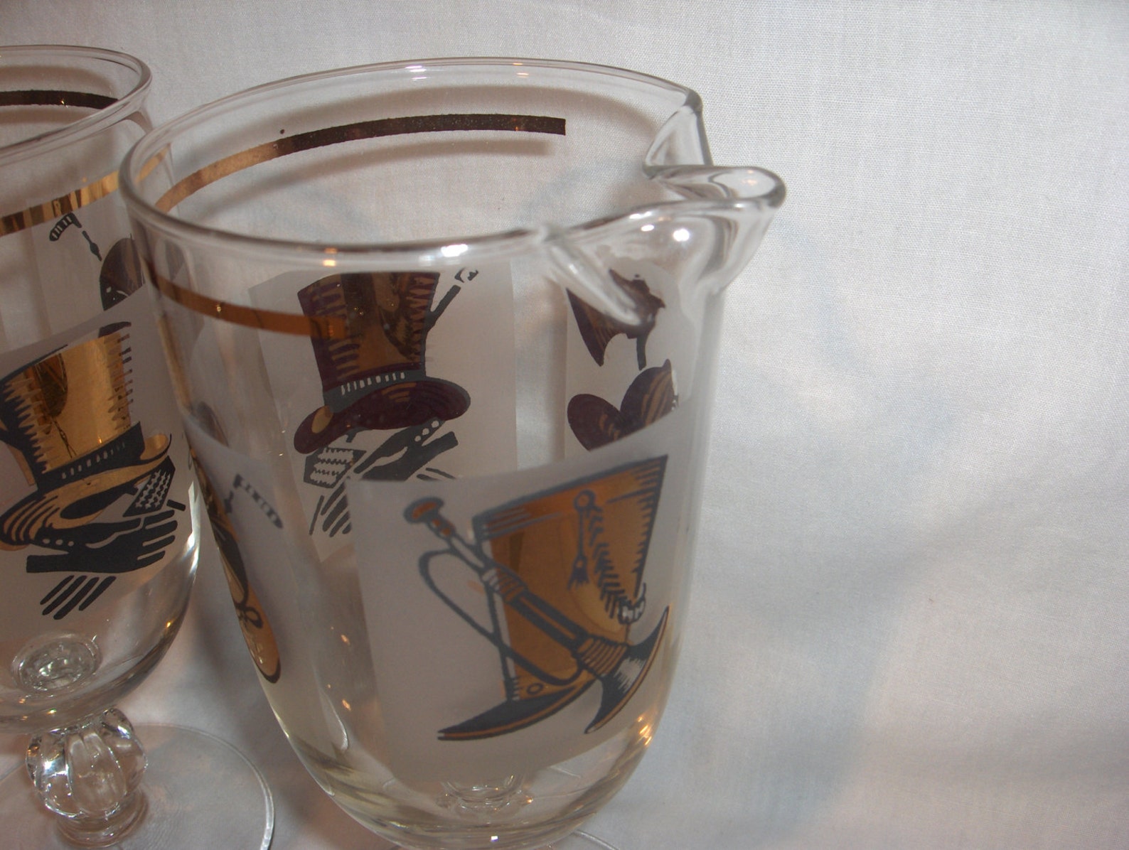 COCKTAIL PITCHERS With Matching Glasses Martinis Set of 2 | Etsy