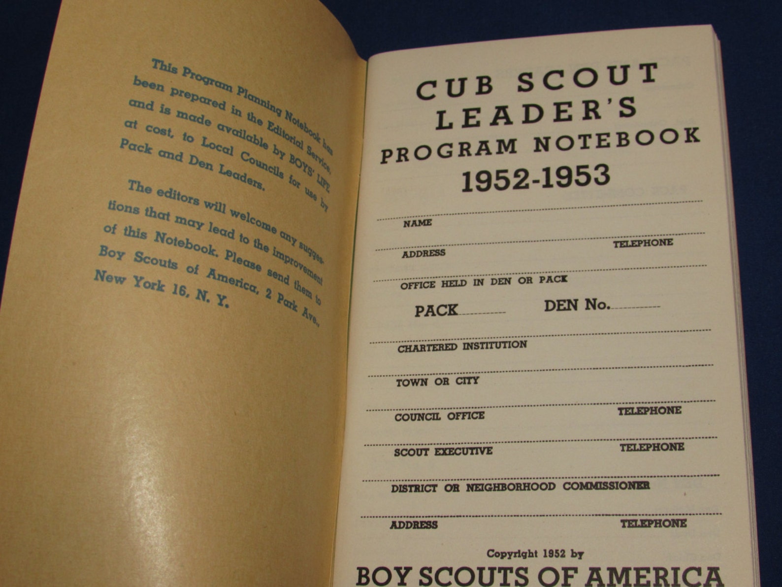 CUB SCOUTS LOT From the 1950s Includes Manual, Jamboree Pamphlet, 2 ...