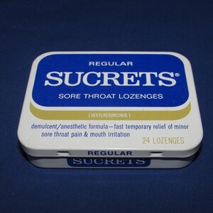 SUCRETS TIN Vintage Craft Storage Medical Display - Etsy