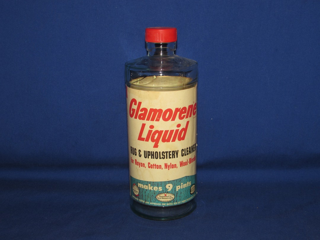 GLAMORENE LIQUID BOTTLE 1955 Rug and Upholstery Cleaner - Etsy