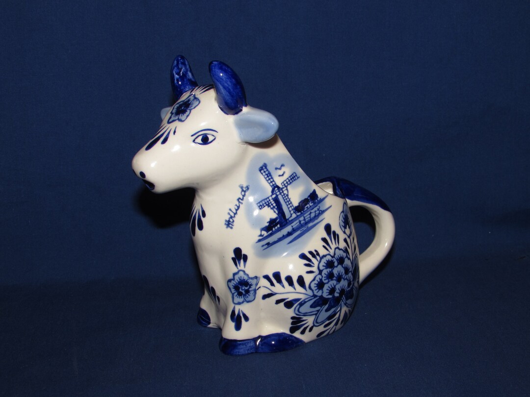 DELFT CREAMER Blue Cow 1970s Made in Holland - Etsy