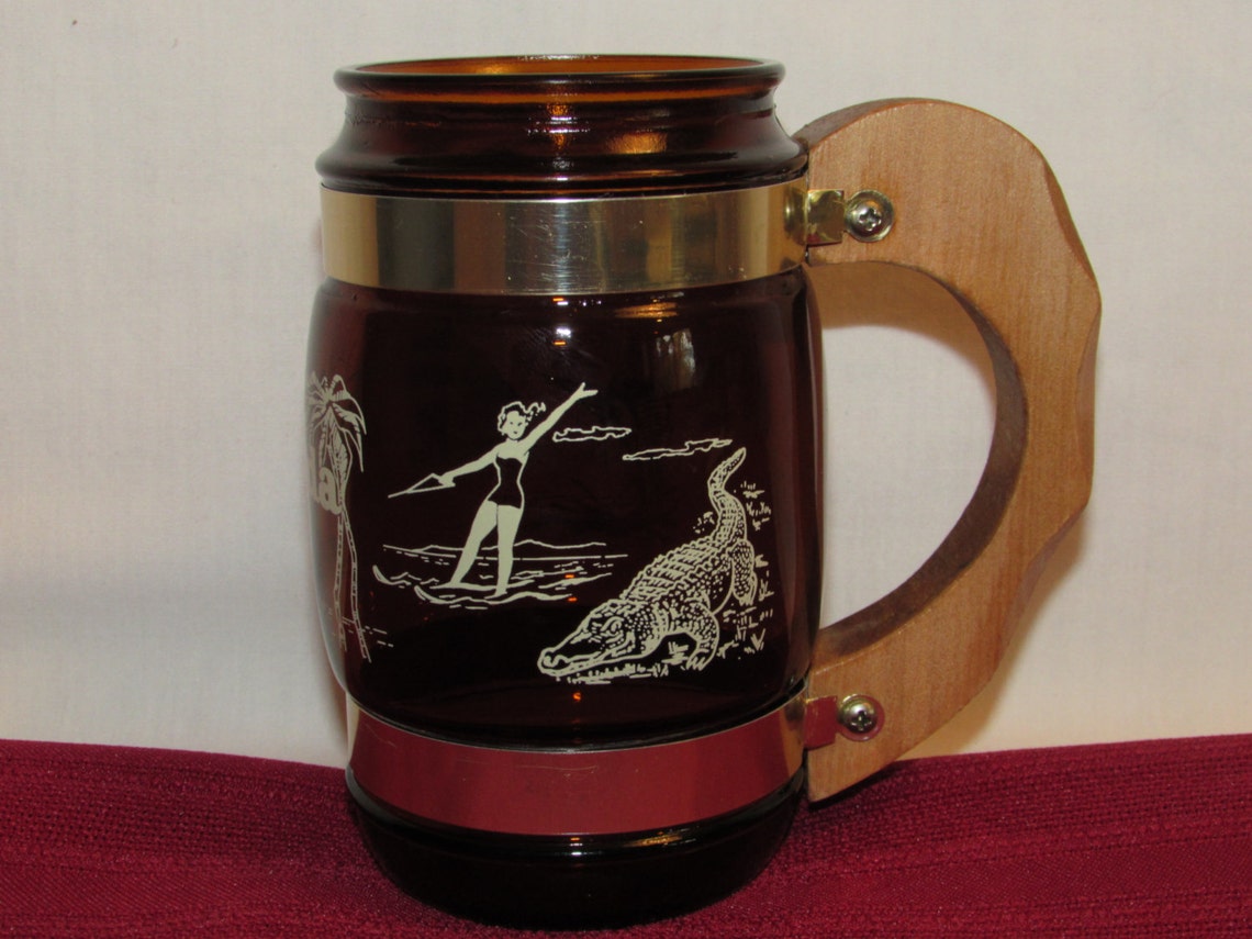 SIESTA WARE MUG Florida Souvenir Glass Siestaware Vintage - Etsy