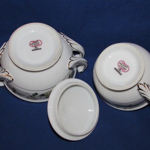 VALMONT BARCAROLE Sugar Bowl and Creamer 1960s Bone China Free Shipping ...