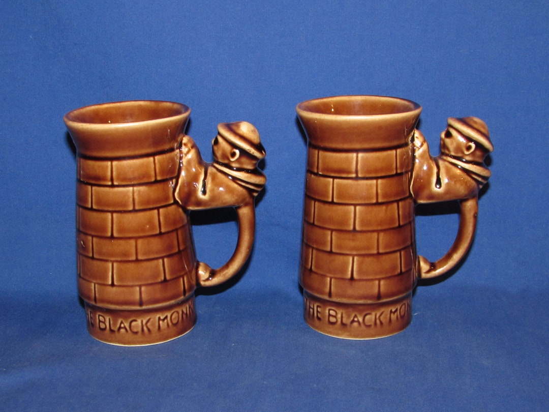 BLACK MONK MUGS Set of 2 Advertising Barware Vintage - Etsy