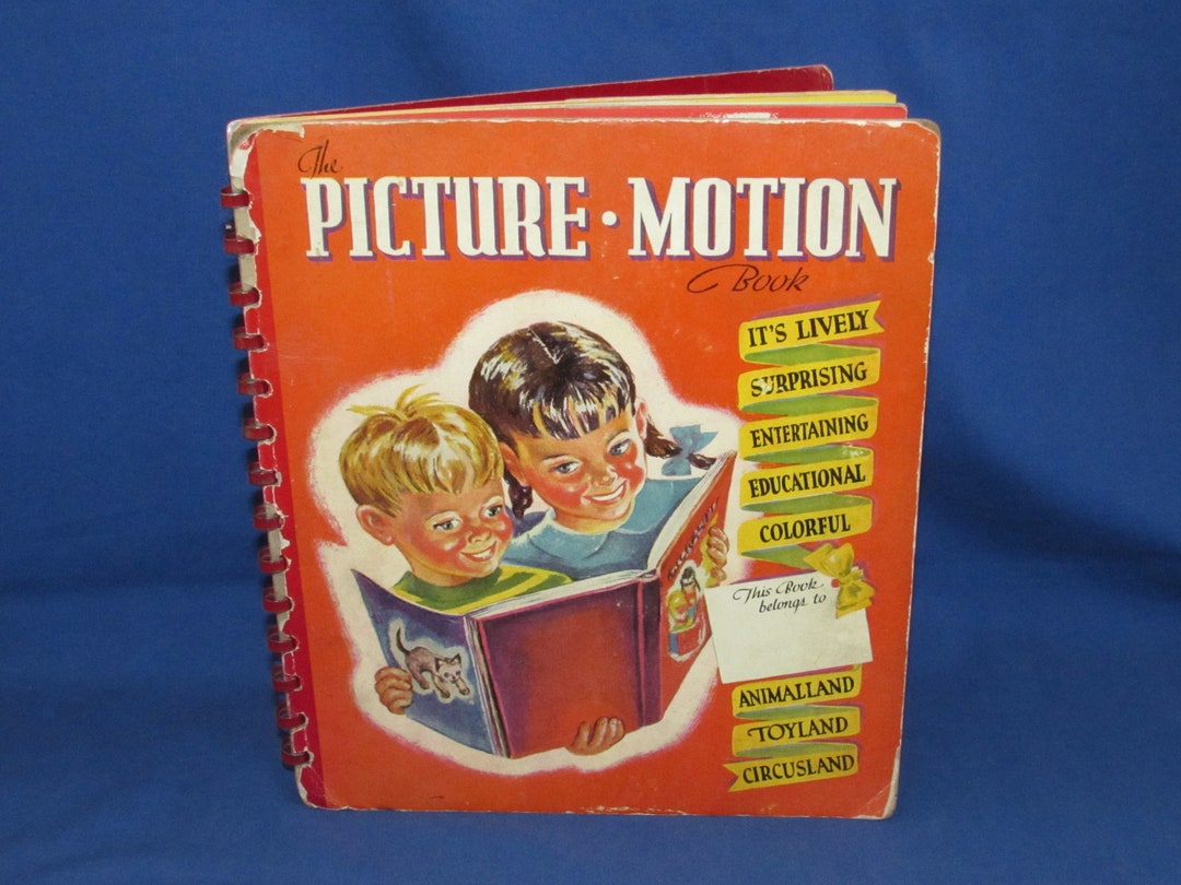 Children’s Book PICTURE-MOTION BOOK 1945 Fold Out Book Free Shipping - Etsy