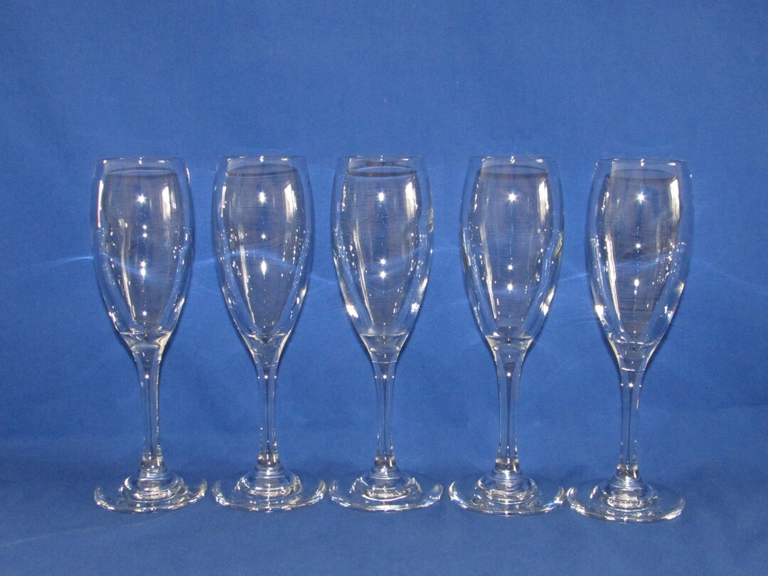 LIBBEY CHAMPAGNE FLUTES Set of 5 Clear Vintage - Etsy