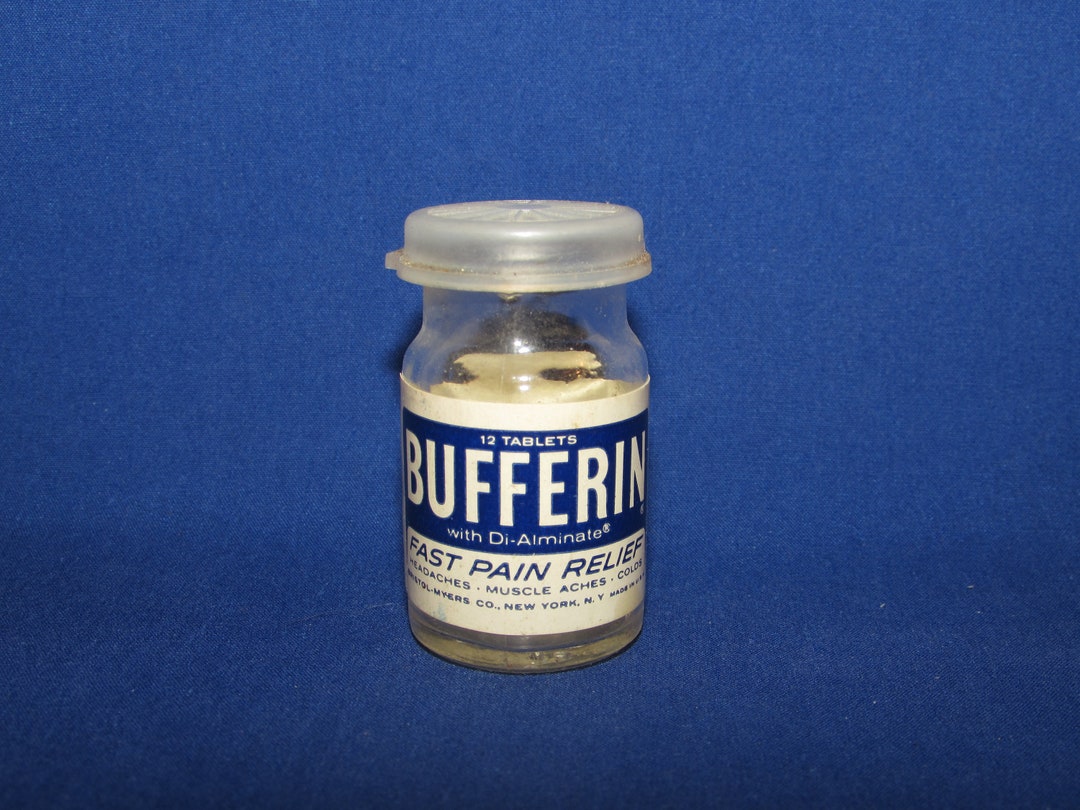 BUFFERIN 12 TABLET Small Bottle 1970s Vintage Medical Free Shipping - Etsy