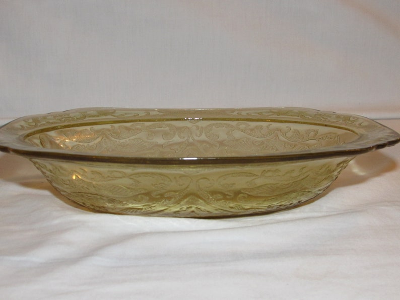 FEDERAL GLASS Serving Bowl Madrid Pattern 1930s Yellow - Etsy