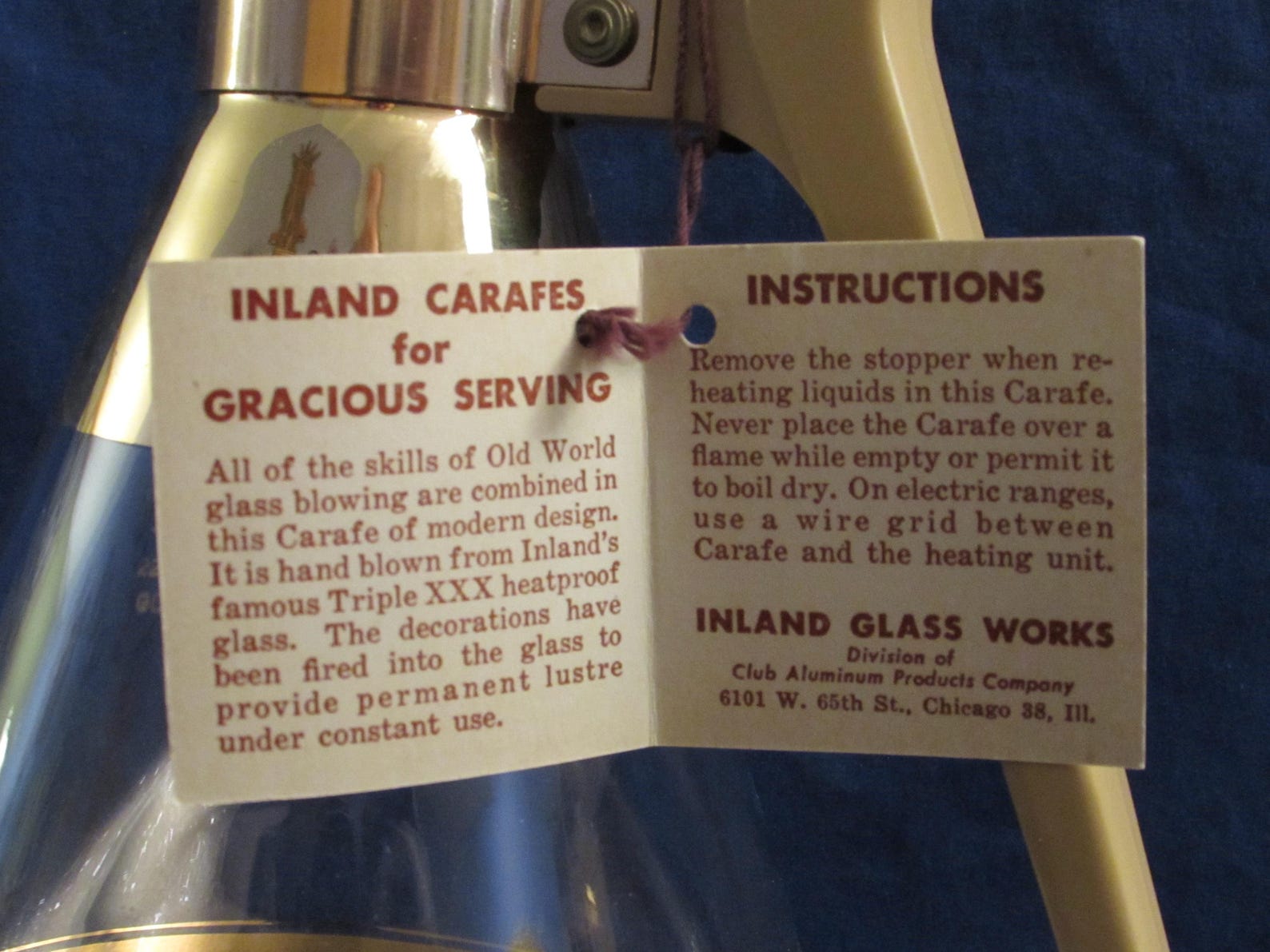INLAND EMPRESS CARAFE 1960s With Warmer Stand Atomic Free Shipping - Etsy