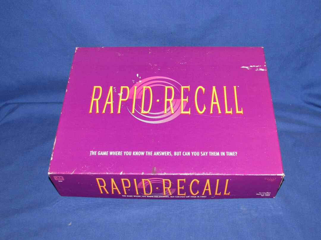RAPID RECALL GAME 1993 Great Party Game Vintage - Etsy