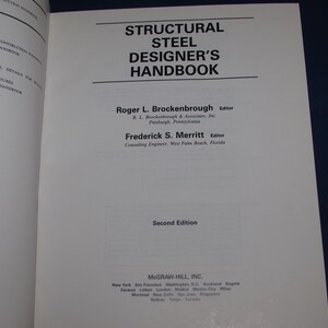 STRUCTURAL STEEL DESIGNERS Handbook 1994 Reference Book - Etsy