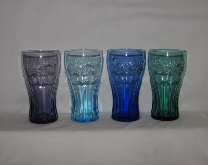 Coca-cola SODA FOUNTAIN GLASSES Set of 4 Multi-color 1990s - Etsy