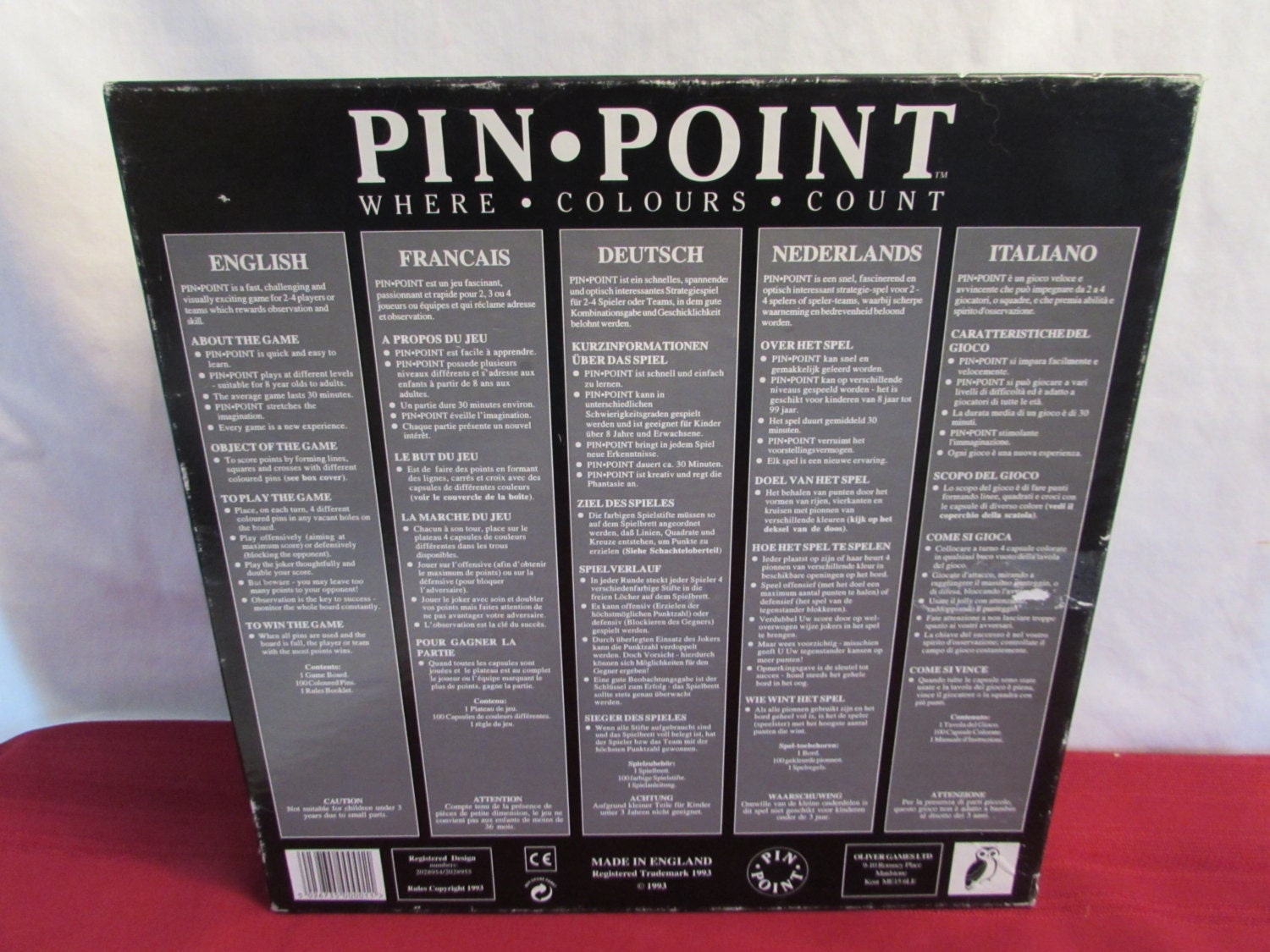 PIN POINT GAME 1993 Oliver Ltd Vintage - Etsy