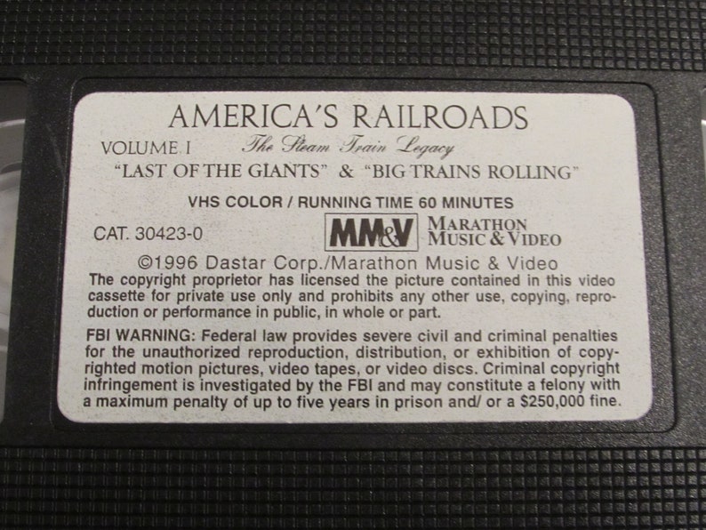 AMERICA’S RAILROADS VHS 1995 Steam Train Legacy 7 Tapes Free Shipping ...