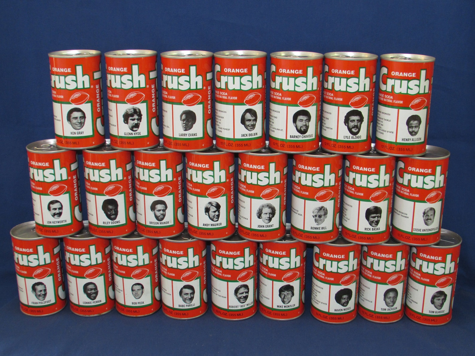 DENVER BRONCOS 1978 Orange Crush Cans Complete Set of 64 Cans Free ...