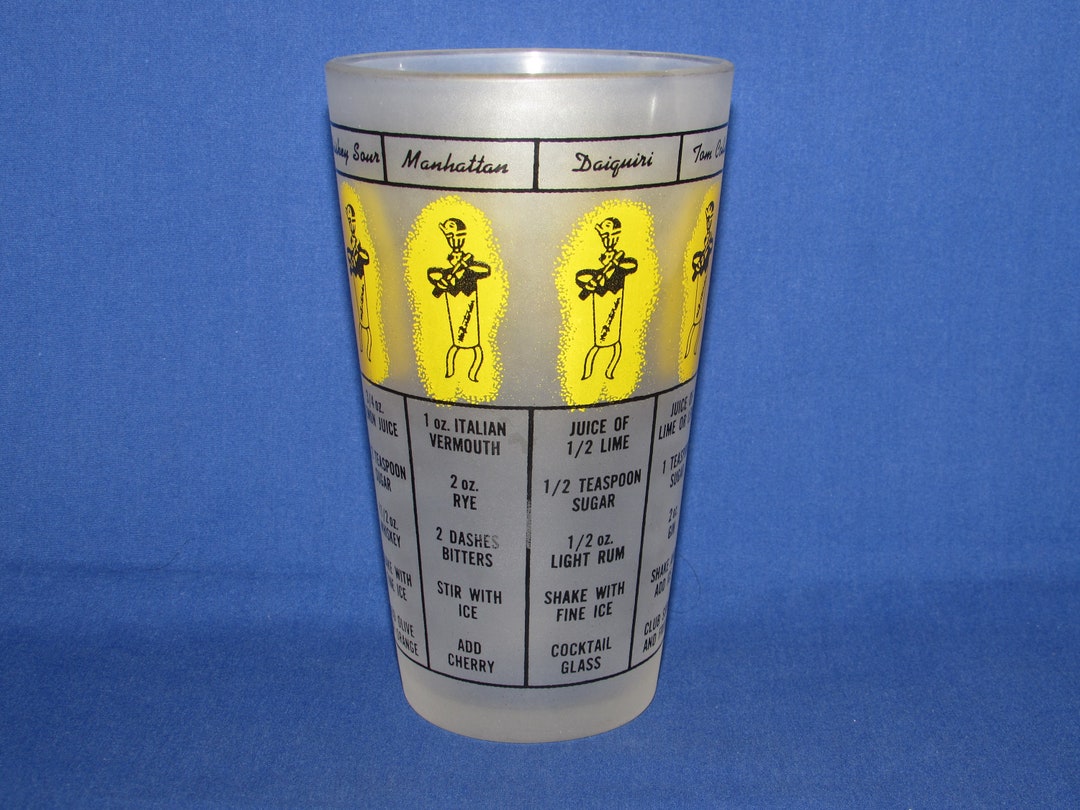 COCKTAIL MIXER FEDERAL Pint Size Bartender’s Helper Frosted Glass ...