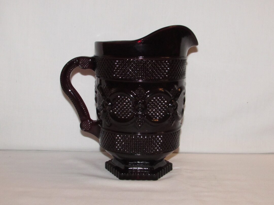 AVON 1876 CAPE COD Pitcher Ruby Red 1980 Free Shipping - Etsy