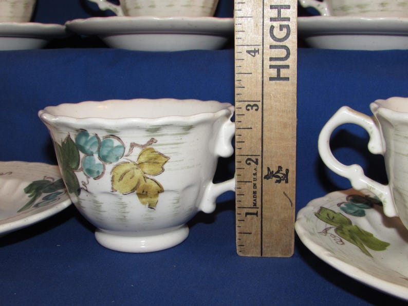 METLOX VINEYARD Vernon Ware 6 Cup and Saucer Sets 1960s Free Shipping ...