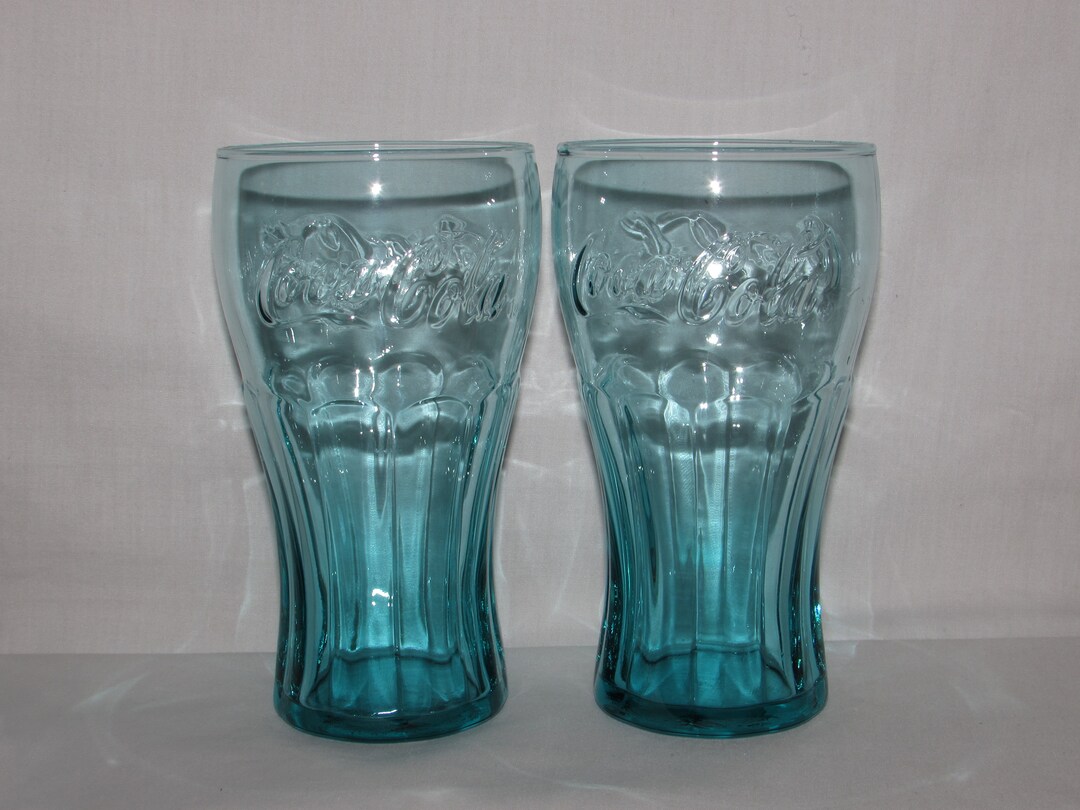Coca-cola SODA FOUNTAIN GLASSES Set of 2 Aqua Blue - Etsy