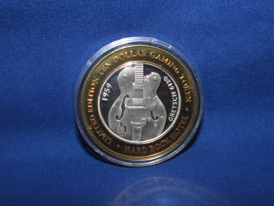 HARD ROCK HOTEL 10 Dollar Gaming Token Gretsch Guitar 1959 Free ...