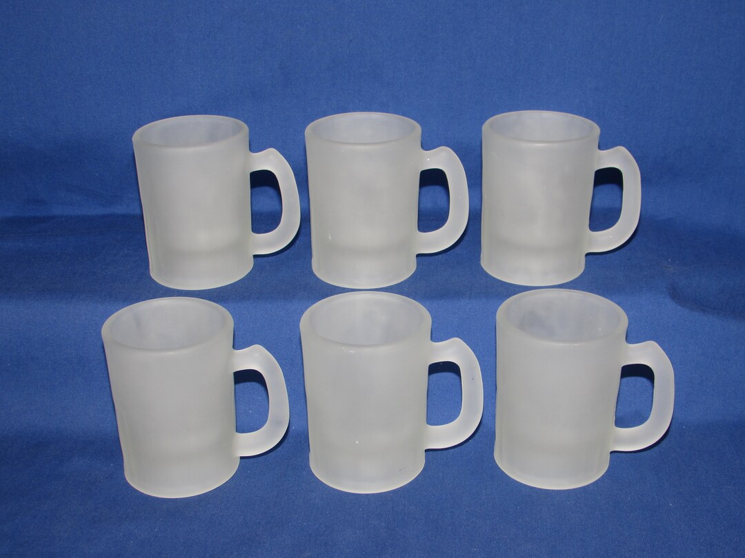 Tiara FROSTED ESPRESSO MUGS Set of 6 Four Ounce 1980s Free Shipping - Etsy