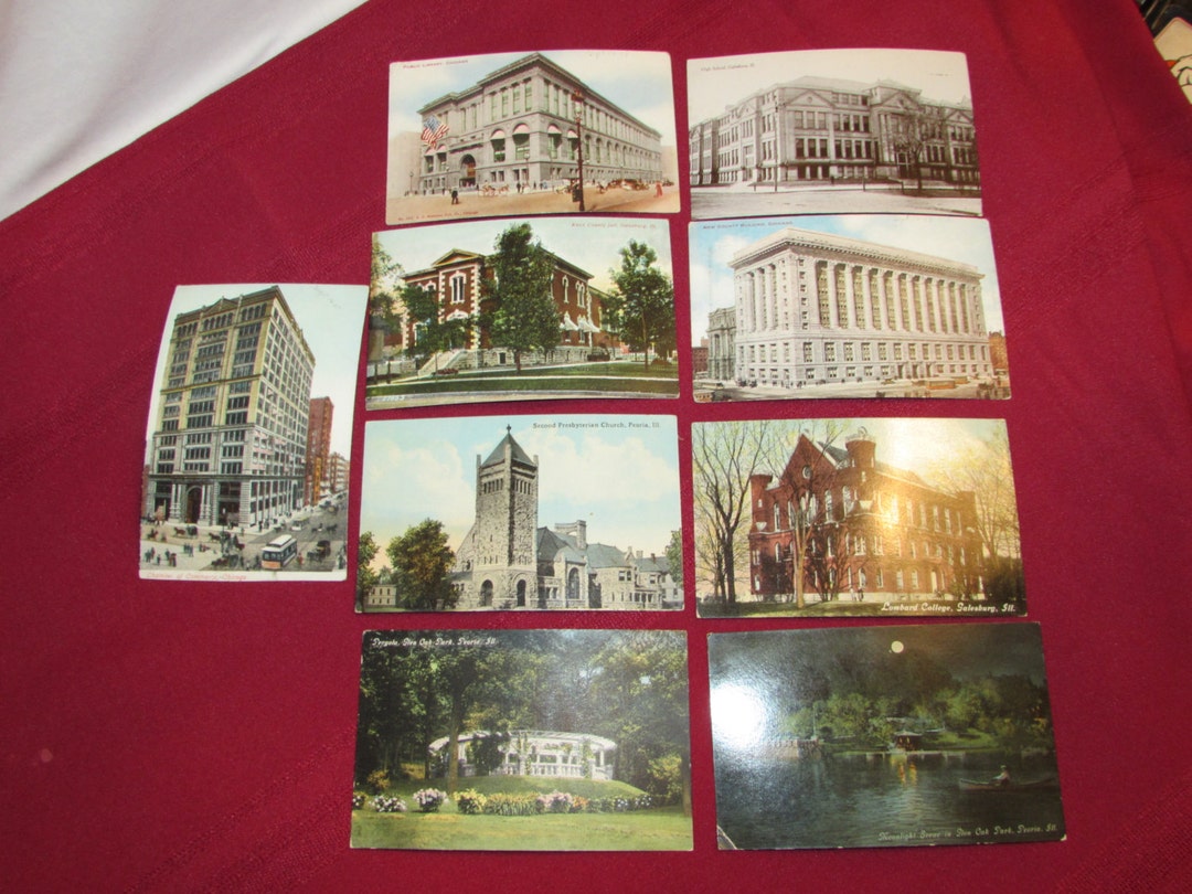 POSTCARDS ILLINOIS ANTIQUE Set of 9 German Photographs Free Shipping - Etsy