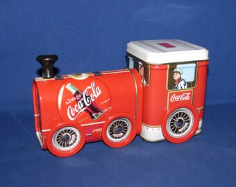 COCA-COLA TRAIN Tin Container 1999 Locomotive Engine and Extra Train ...