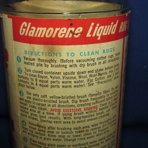 GLAMORENE LIQUID BOTTLE 1955 Rug and Upholstery Cleaner - Etsy