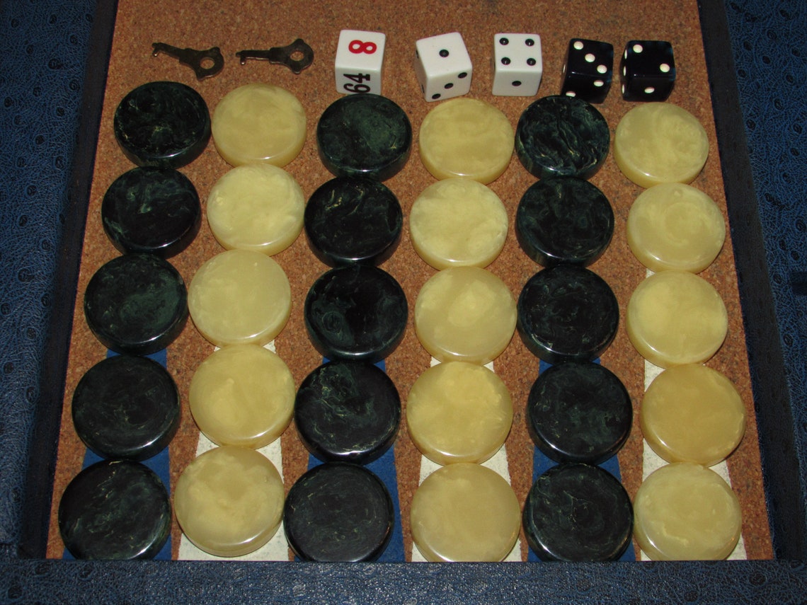 CRISLOID BACKGAMMON SET 1970s Bakelite Pieces Locking Case - Etsy