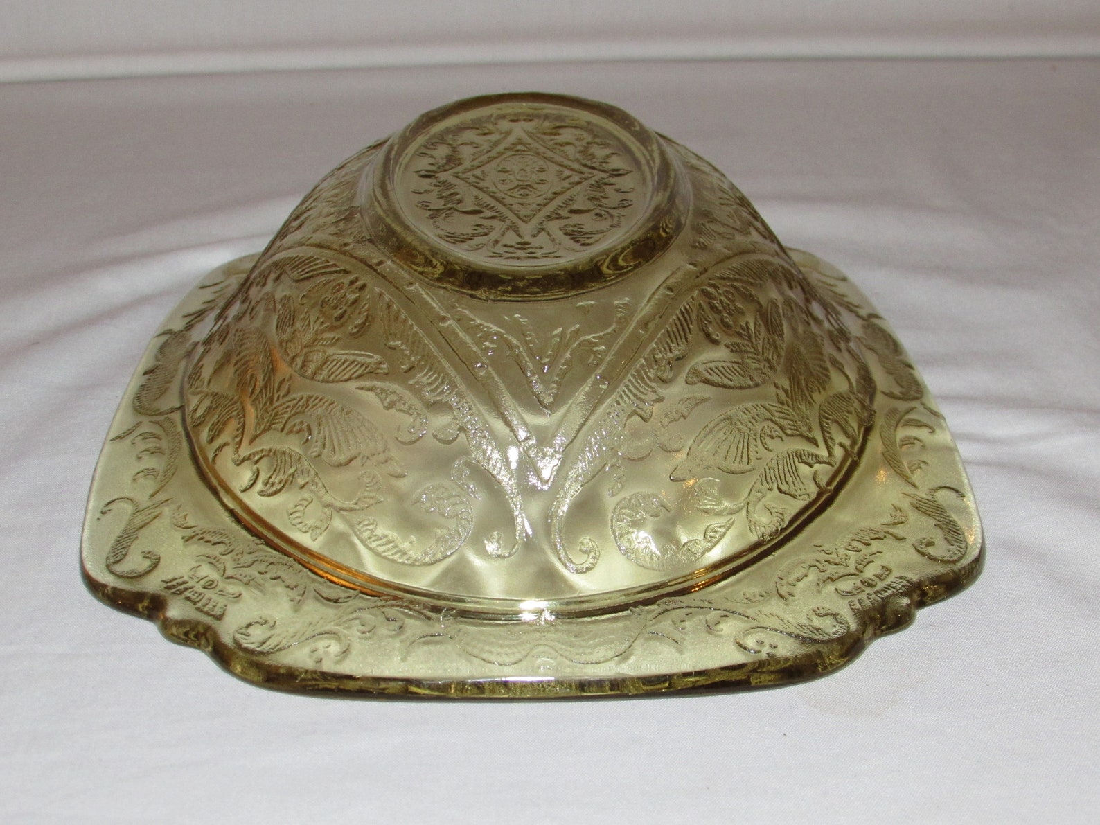 FEDERAL GLASS Serving Bowl Madrid Pattern 1930s Yellow - Etsy