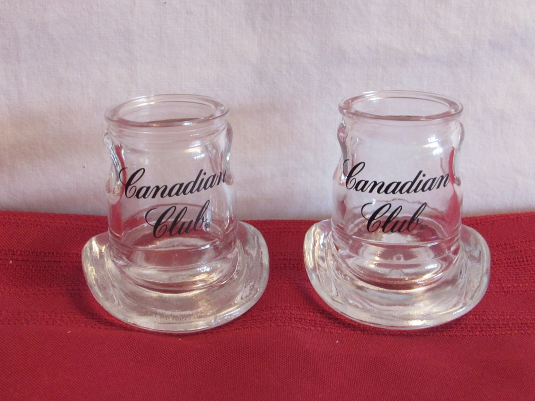Canadian Club TOP HAT Shot Glasses Set of 2 Vintage - Etsy