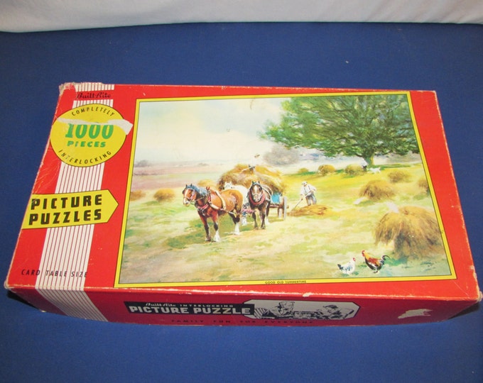 BUILT-RITE Interlocking Picture Puzzle Vintage 1000 Pieces CHALLENGING ...