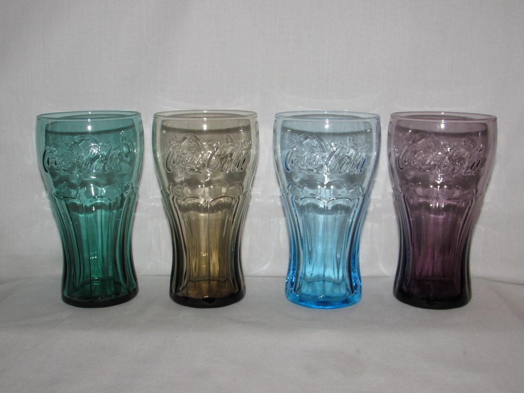 Coca-cola SODA FOUNTAIN GLASSES Set of 4 Multi-color 1990s - Etsy