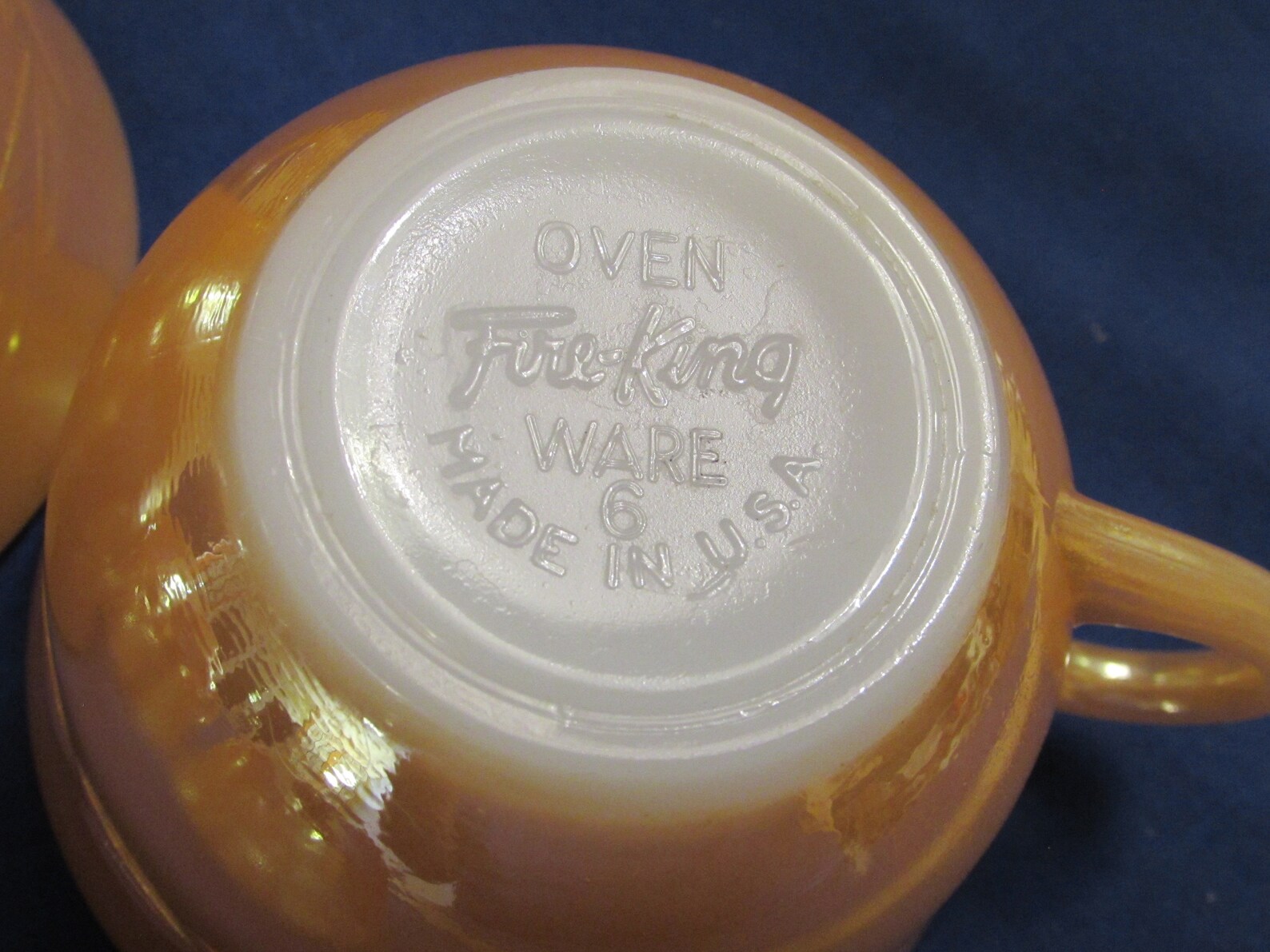 FIRE KING LUSTERWARE Laurel Teacups and Saucers 1950s Set of 4 Free ...